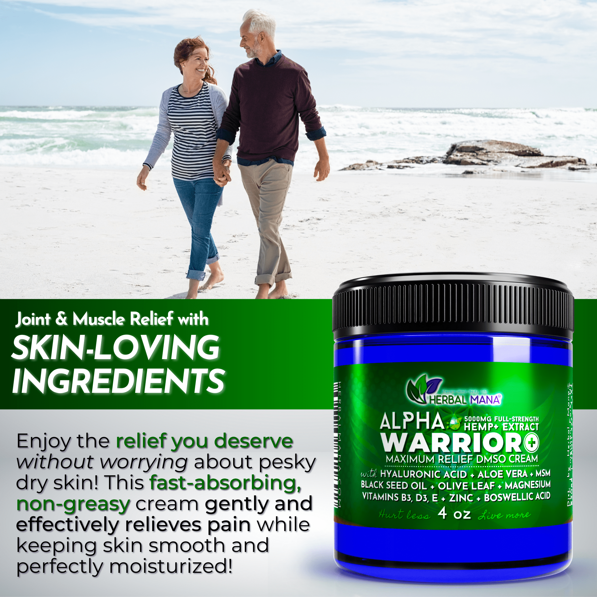 Alpha Warrior+ Maximum Relief DMSO Cream (5000mg)